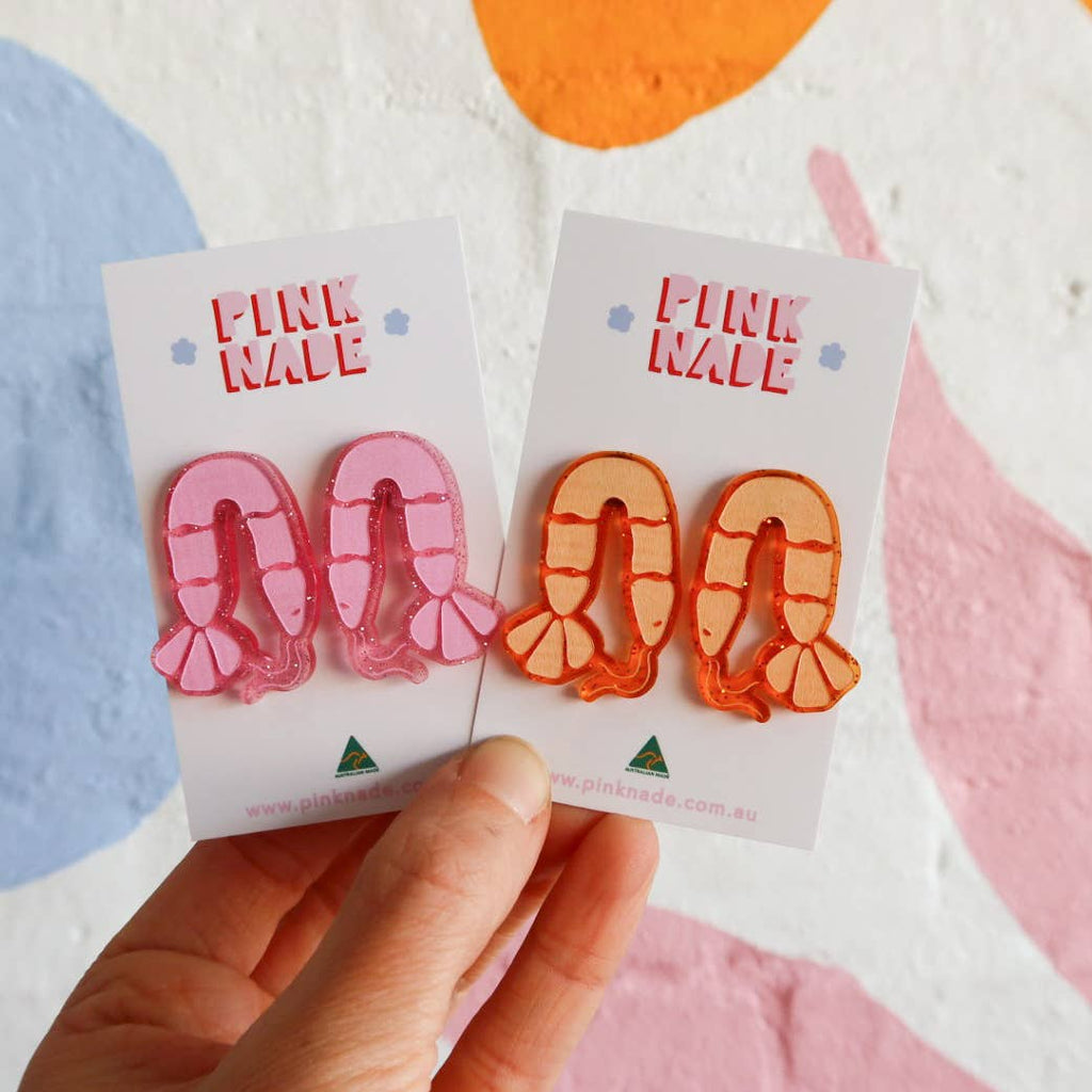 Christmas Shrimp Glitter Statement Stud – Acreage